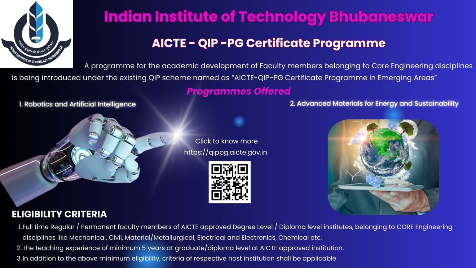 AICTE-QIP-PG Certificate Programme – Session 2025-26 – School of Minerals, Metallurgical and ...